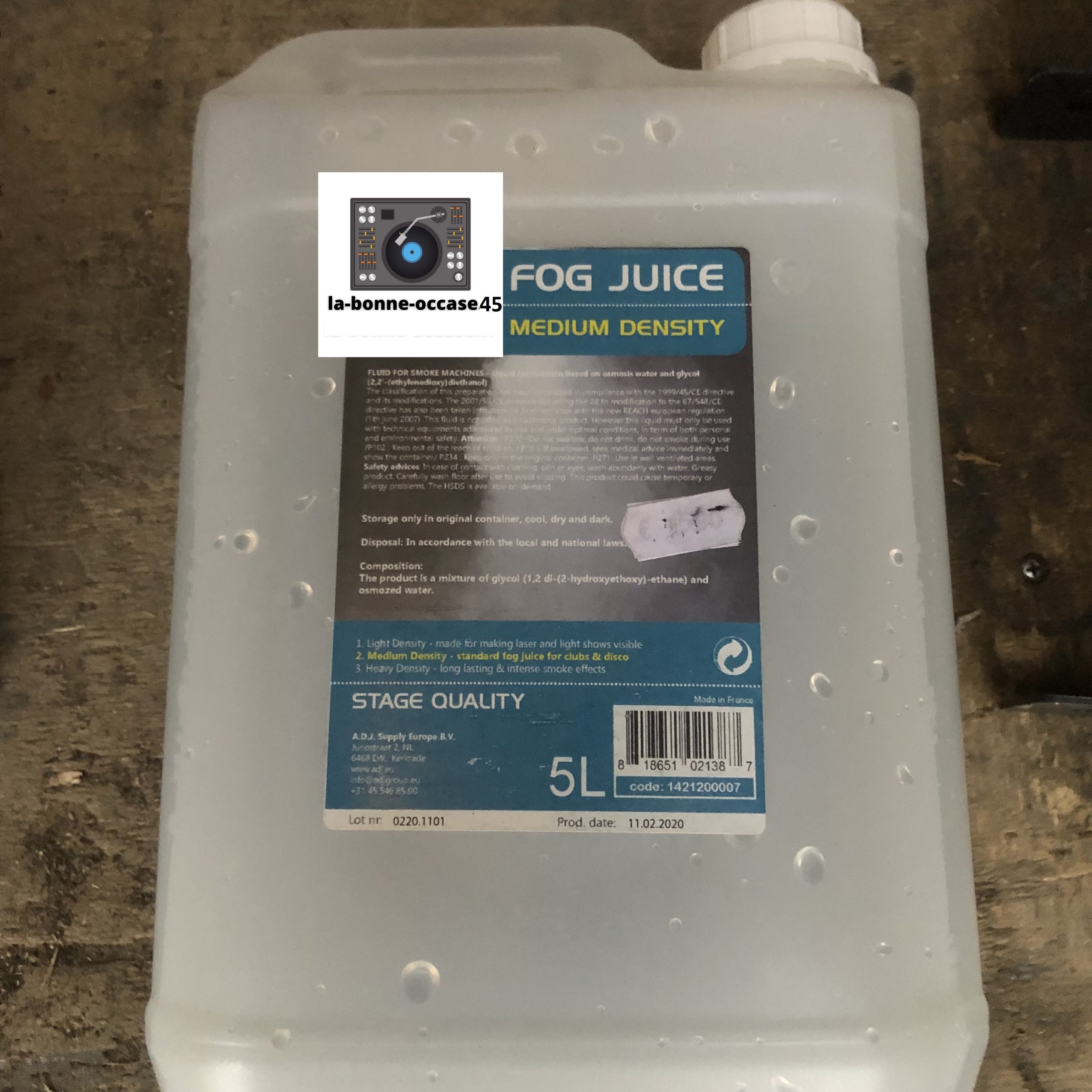 Bidon Liquide à fumée 5L Fog juice Médium American DJ - By dreamiX